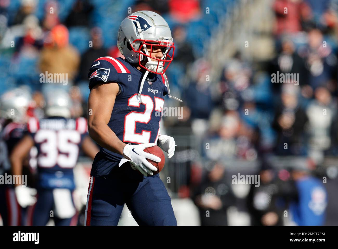 New England Patriots cornerback Myles Bryant (27) prior to an NFL ...