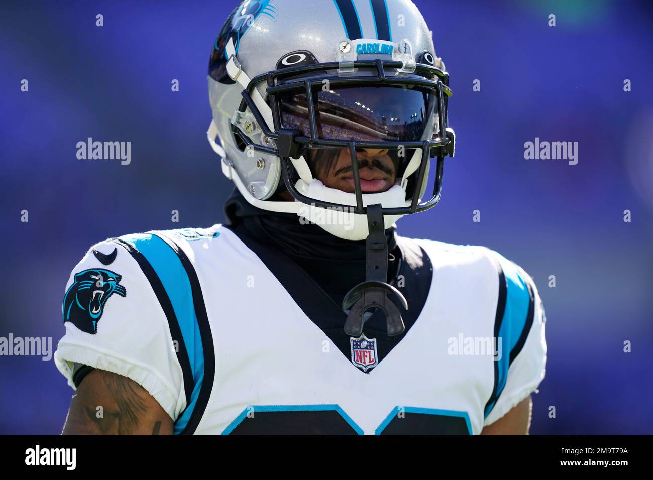 Carolina Panthers cornerback Keith Taylor Jr. (28) warms up prior to ...
