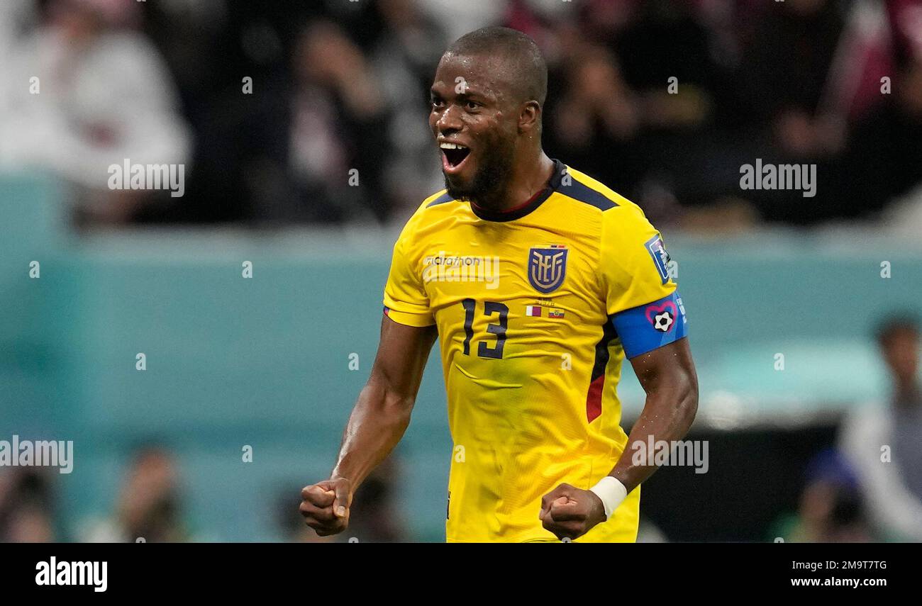 Ecuador's Enner Valencia celebrates after scoring his second goal ...