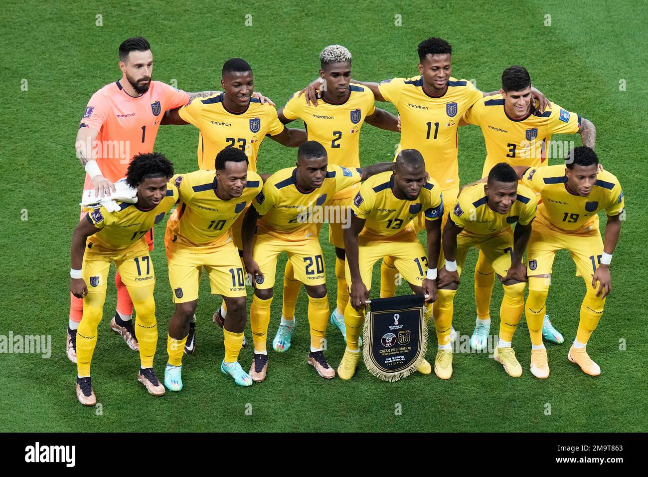 Ecuador's team players pose for a picture prior to the World Cup group ...