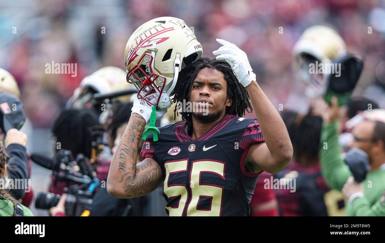 Florida State defensive lineman Patrick Payton (56) walks to the ...