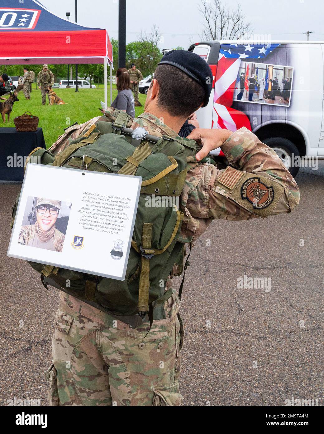 Maj. Christopher Foti, 88th Security Forces Squadron, prepares for the ...