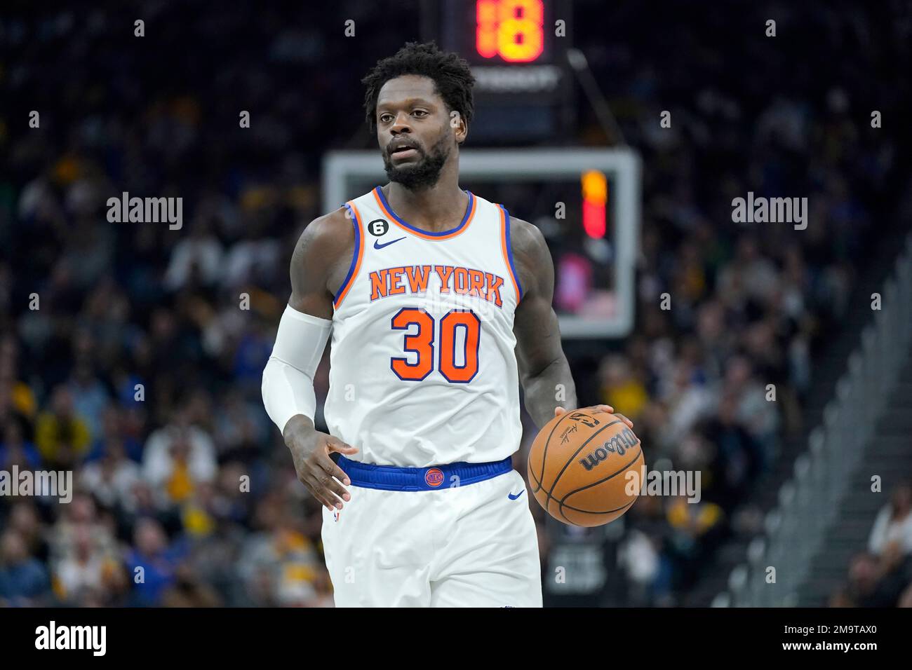New York Knicks forward Julius Randle (30) during an NBA basketball ...