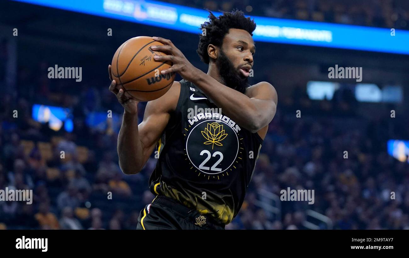 Golden State Warriors forward Andrew Wiggins against the New York ...