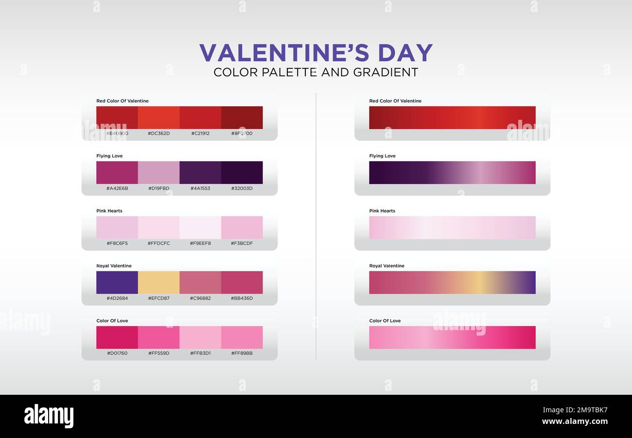 Color palette and gradient for valentines day Stock Vector Image & Art ...