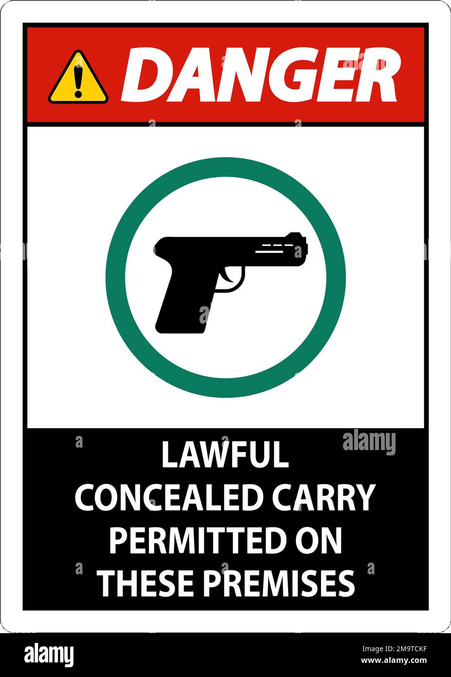 Danger Firearms Allowed Sign Lawful Concealed Carry Permitted On These ...