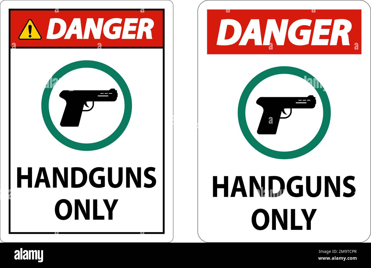 Danger Firearms Allowed Sign Handguns Only Stock Vector Image & Art - Alamy