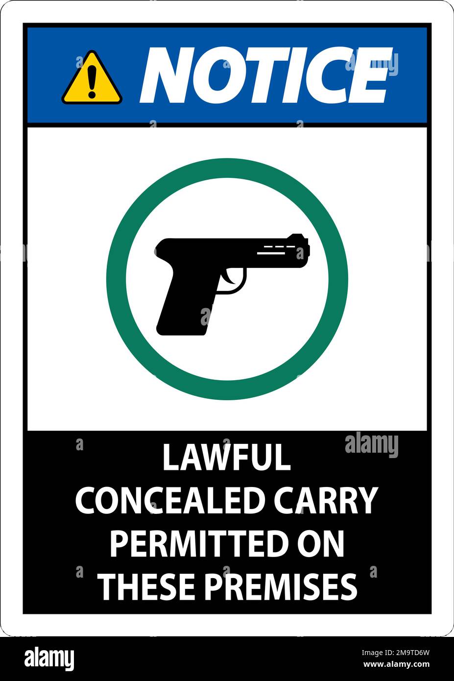 Notice Firearms Allowed Sign Lawful Concealed Carry Permitted On These ...