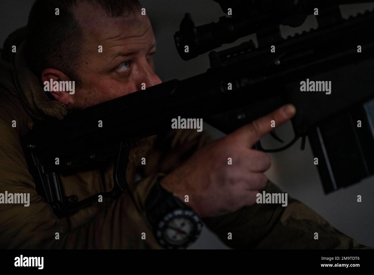 Sniper and commander of a unit in the south, aka Kurt, prepares his ...