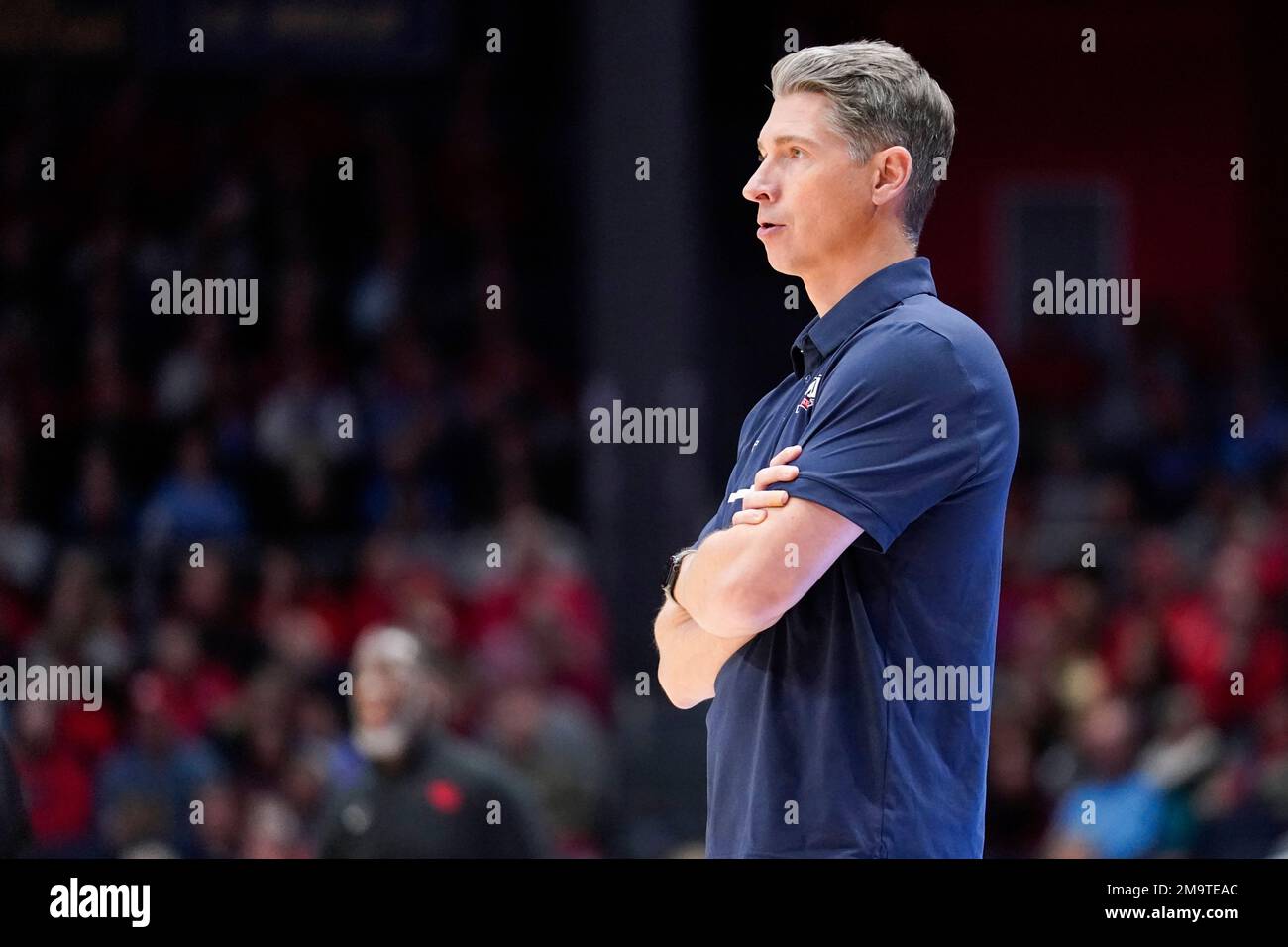 Robert Morris head coach Andrew Toole watches from the bench during the ...
