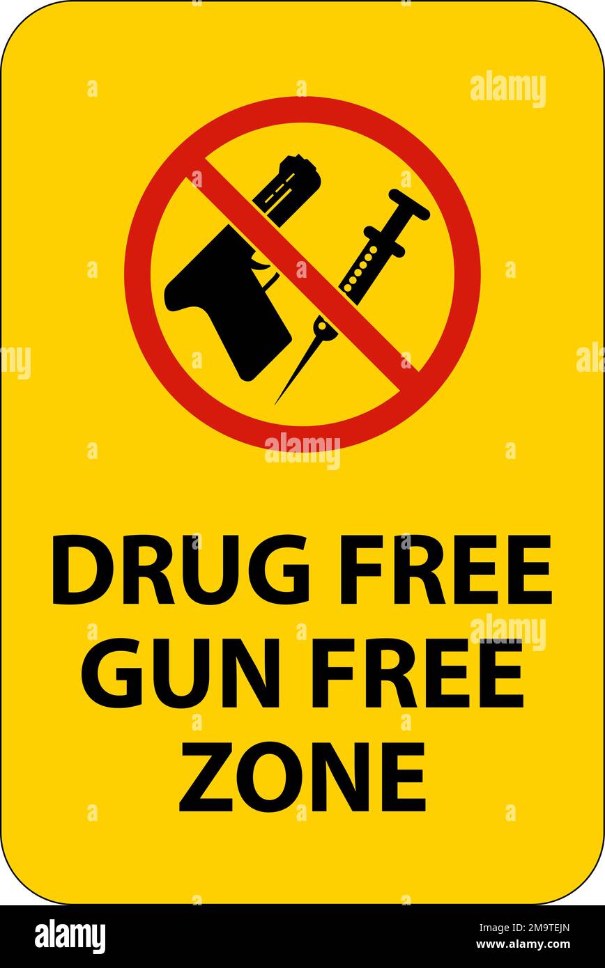 Property Gun Rules Sign Drug Free Gun Free Zone Stock Vector Image ...