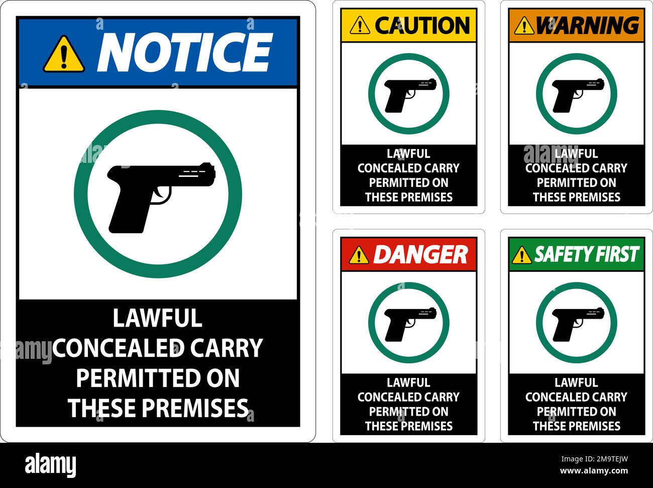 Notice Firearms Allowed Sign Lawful Concealed Carry Permitted On These ...