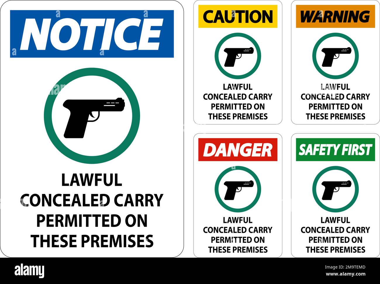 Notice Firearms Allowed Sign Lawful Concealed Carry Permitted On These ...