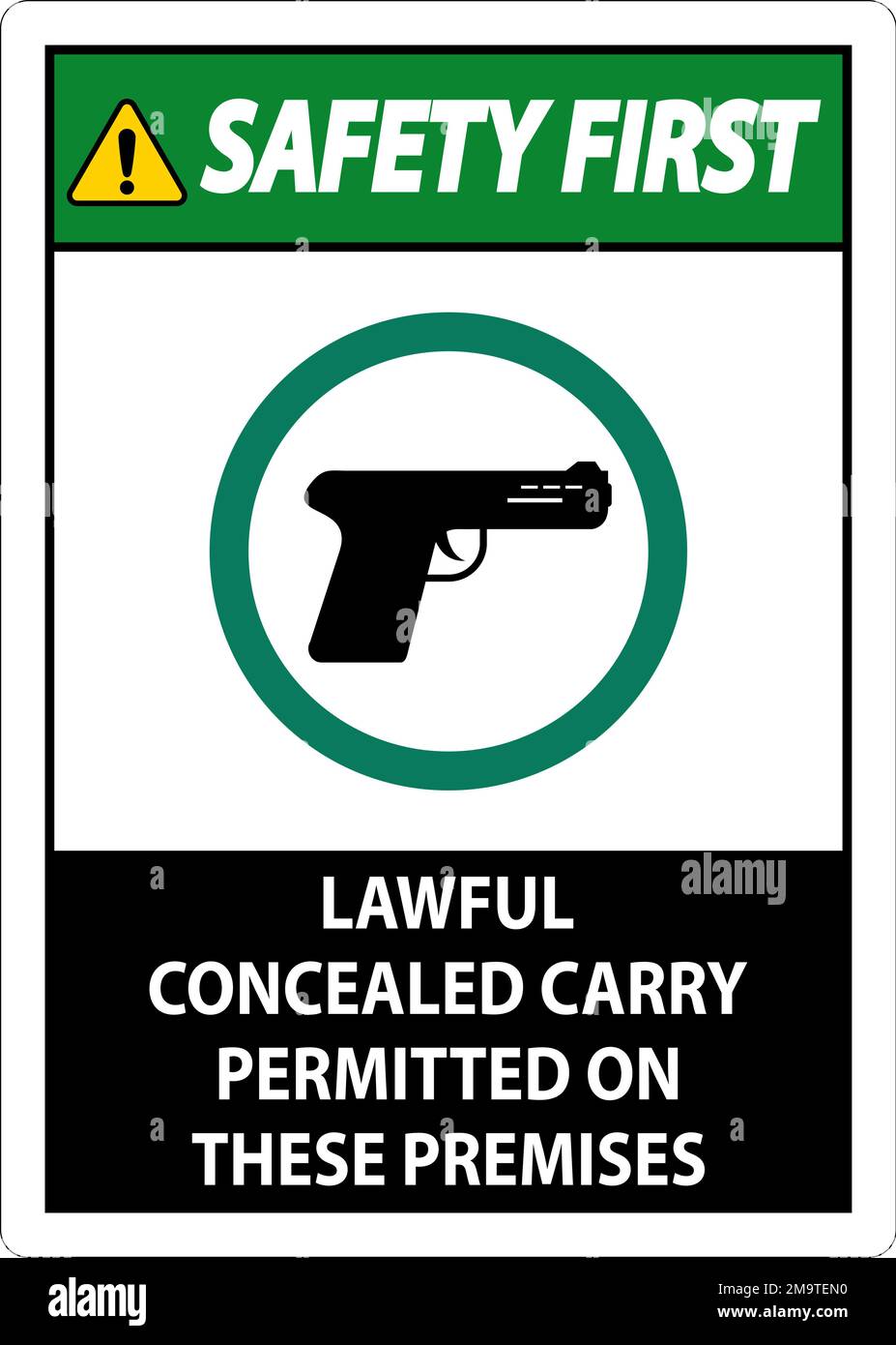 Safety First Firearms Allowed Sign Lawful Concealed Carry Permitted On ...