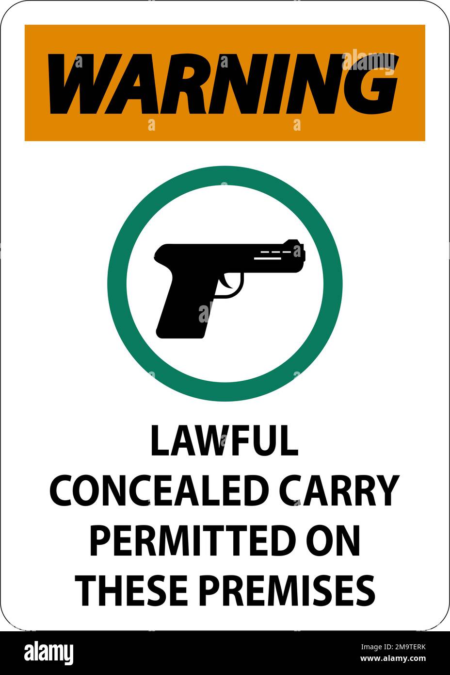 Warning Firearms Allowed Sign Lawful Concealed Carry Permitted On These ...