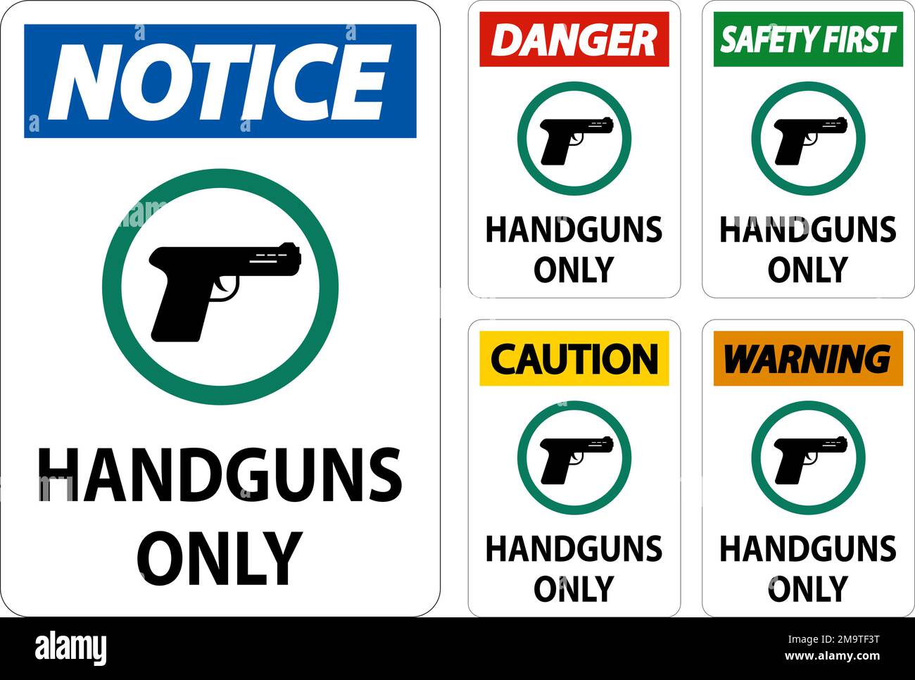 Notice Firearms Allowed Sign Handguns Only Stock Vector Image & Art - Alamy