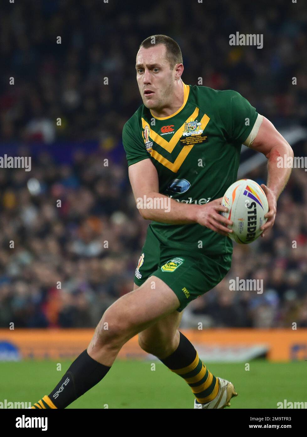 Australia's Isaah Yeo fights for the ball during the Rugby League World ...