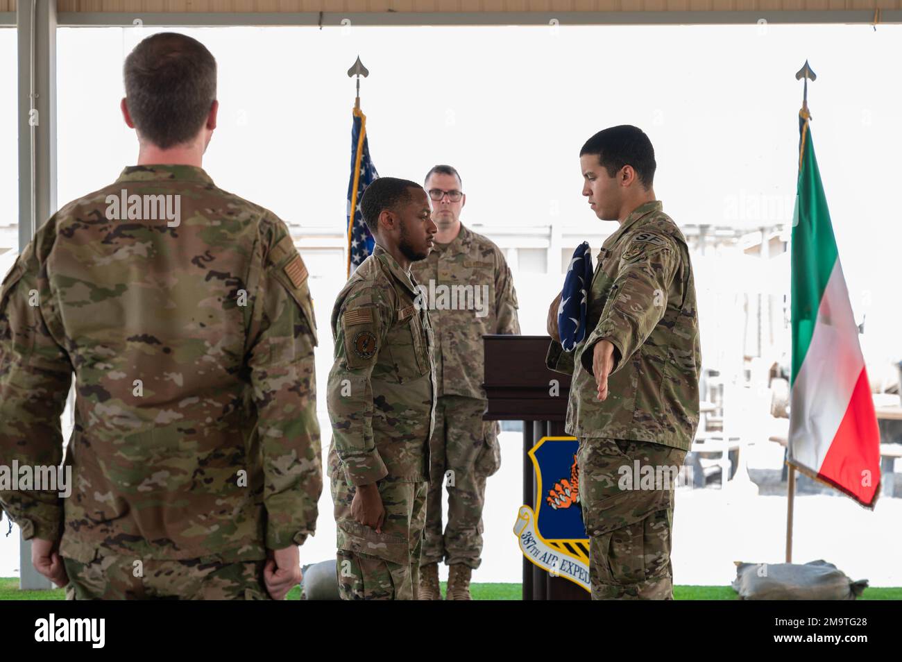 U.S. Airmen of the 387th Expeditionary Security Forces Squadron ...
