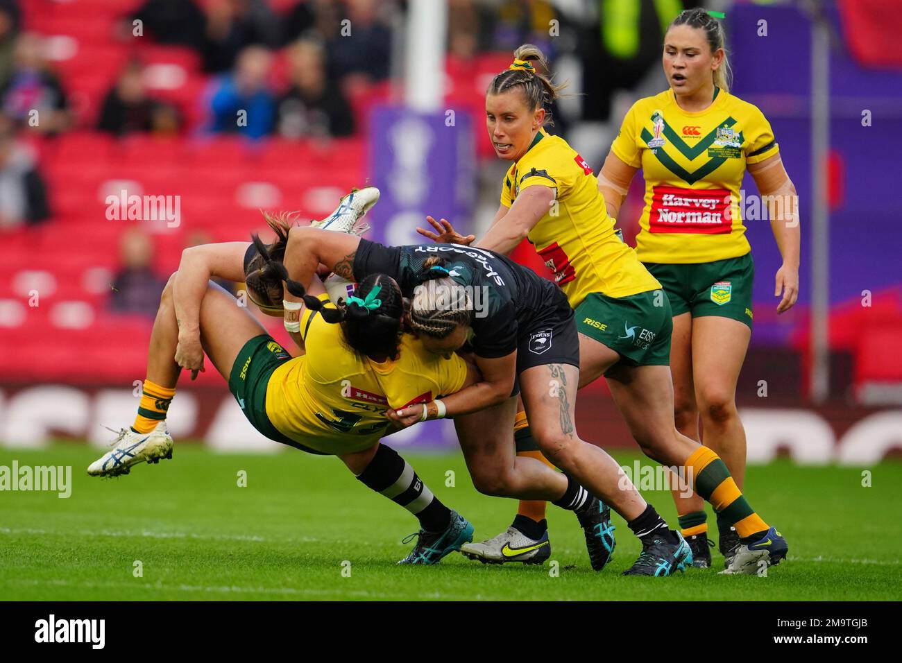 New Zealand's Krystal Rota tackles Australia's Yasmin Clydsdale during ...