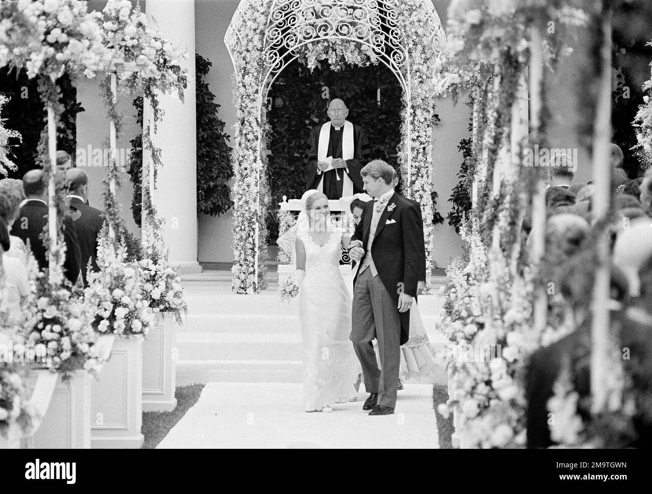 FILE - The former Tricia Nixon and her husband Edward Finch Cox, walk ...