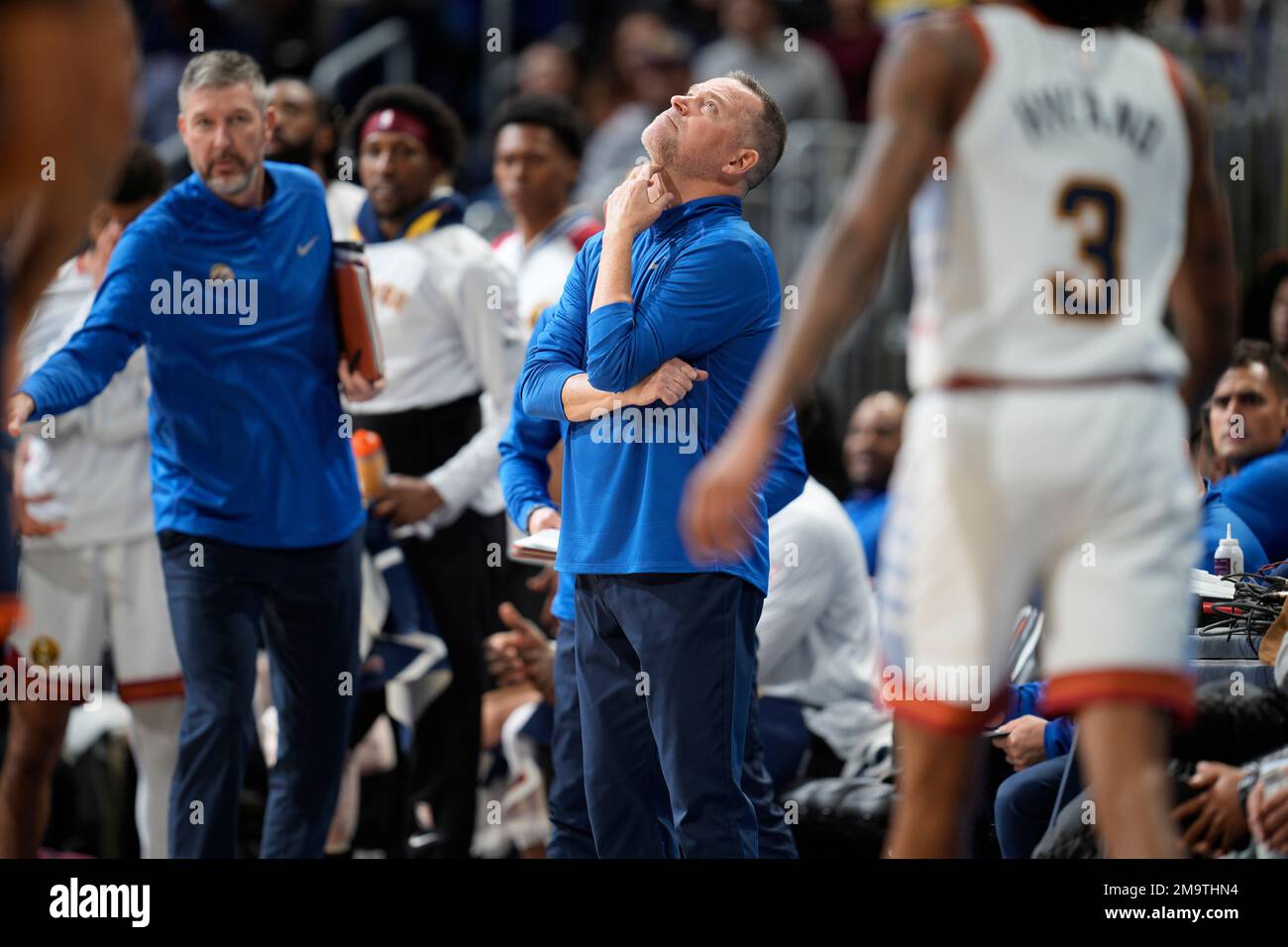 Denver Nuggets head coach Michael Malone reacts to play in the second ...