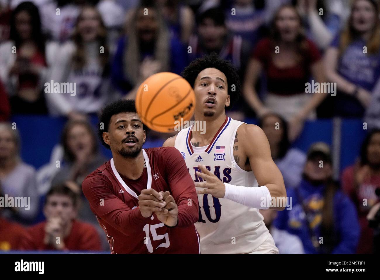 Southern Utah guard Harrison Butler (15) passes the ball away from ...