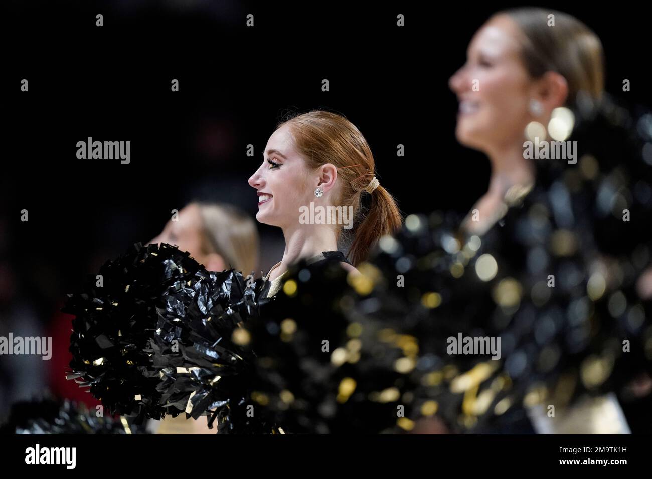 Vanderbilt cheerleaders perform in the first half of an NCAA college ...