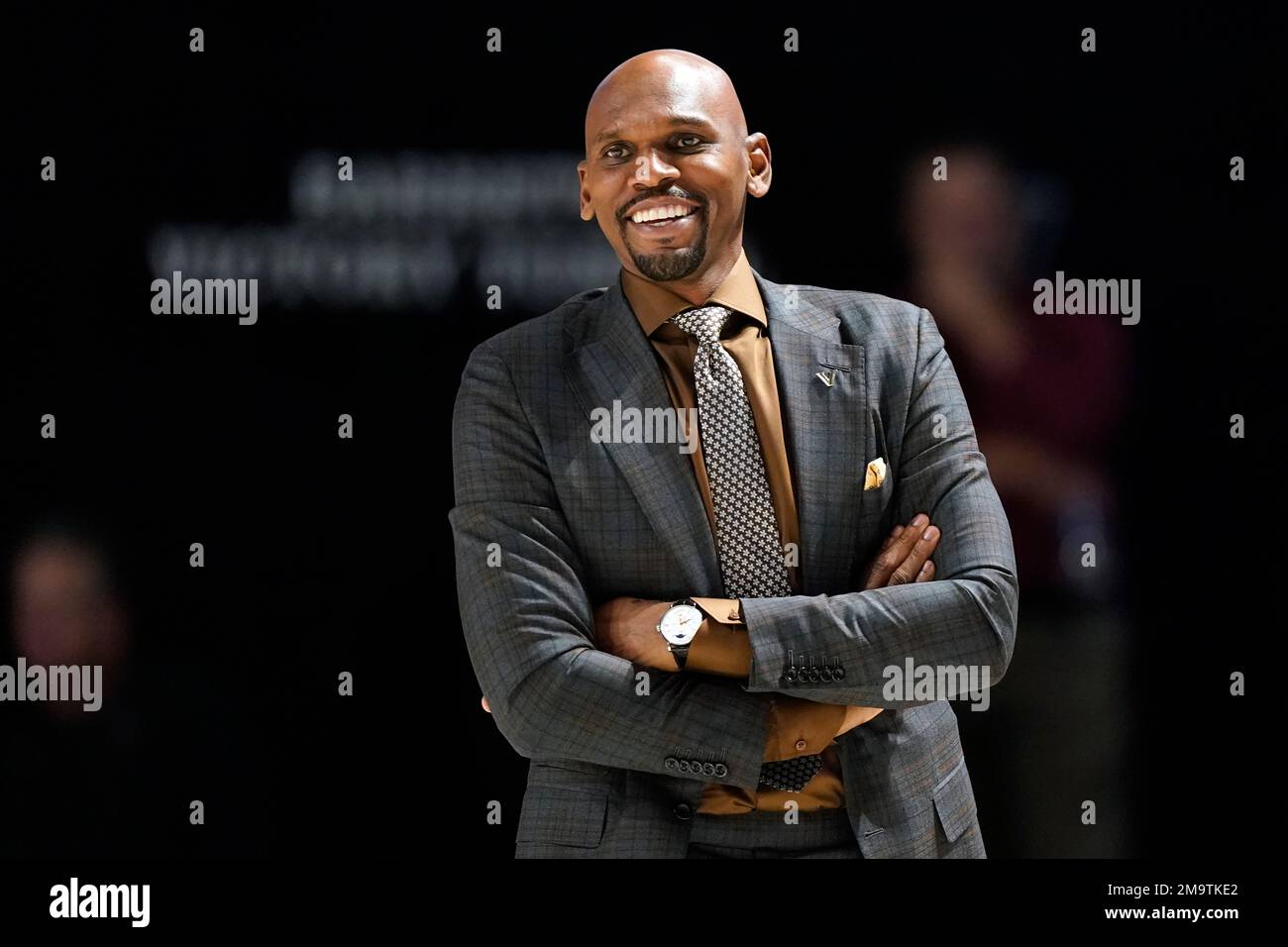 Vanderbilt head coach Jerry Stackhouse watches from the bench in the ...