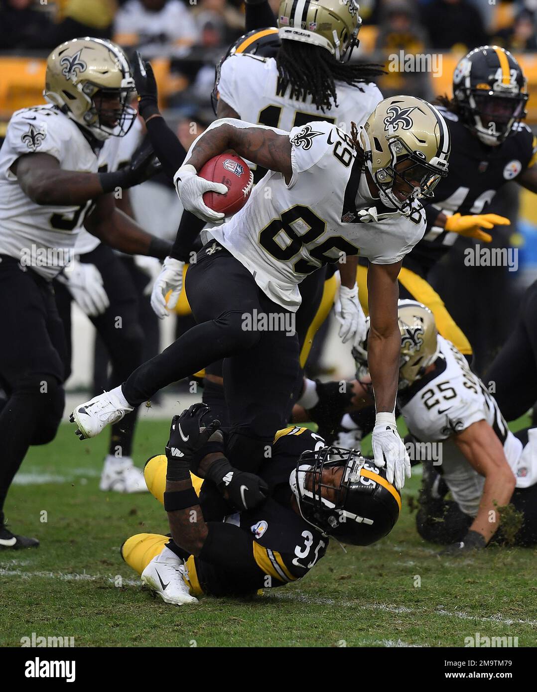 New Orleans Saints wide receiver Rashid Shaheed (89) returns a punt in ...