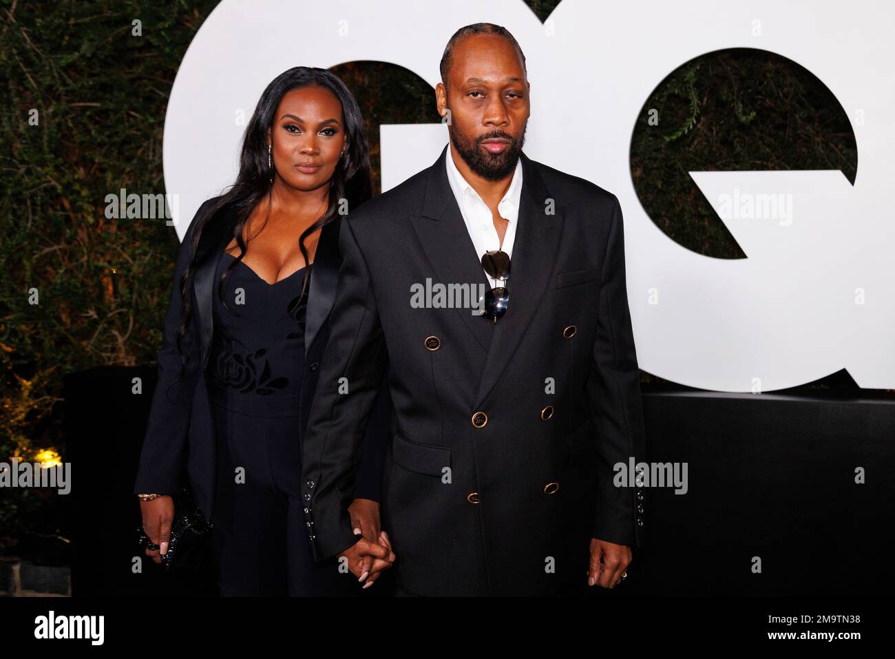 Talani Rabb, left and RZA arrive at the 2022 GQ Men of the Year Party ...