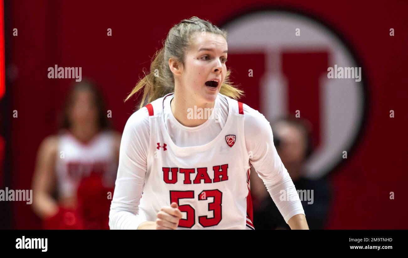 Utah Utes forward Kelsey Rees (53) on offense during an NCAA basketball ...