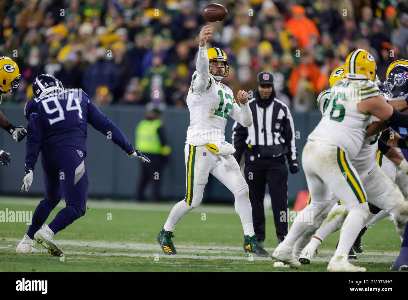 Green Bay Packers quarterback Aaron Rodgers (12) looks to pass against ...