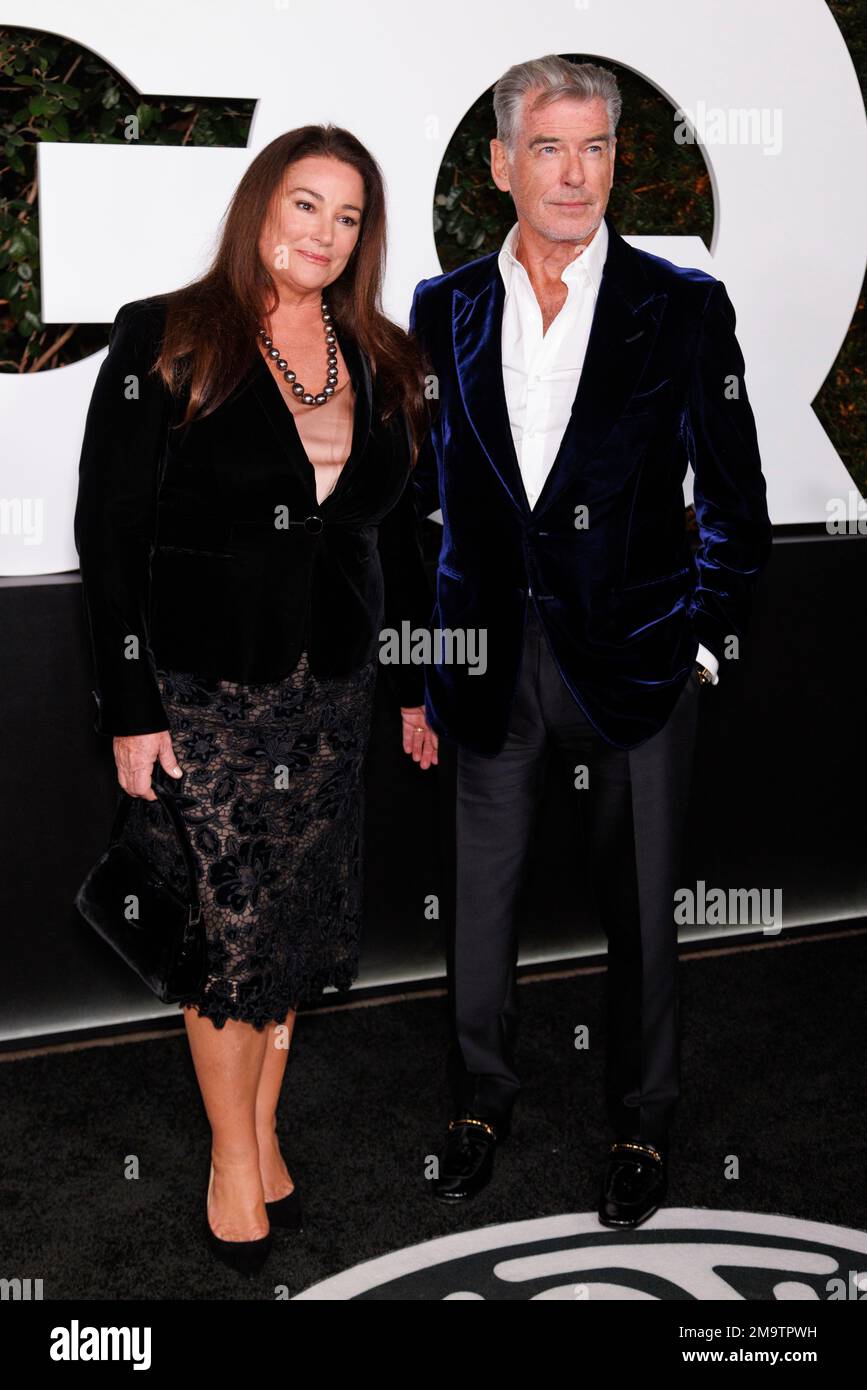 Keely Shaye, left and Pierce Brosnan arrive at the 2022 GQ Men of the ...
