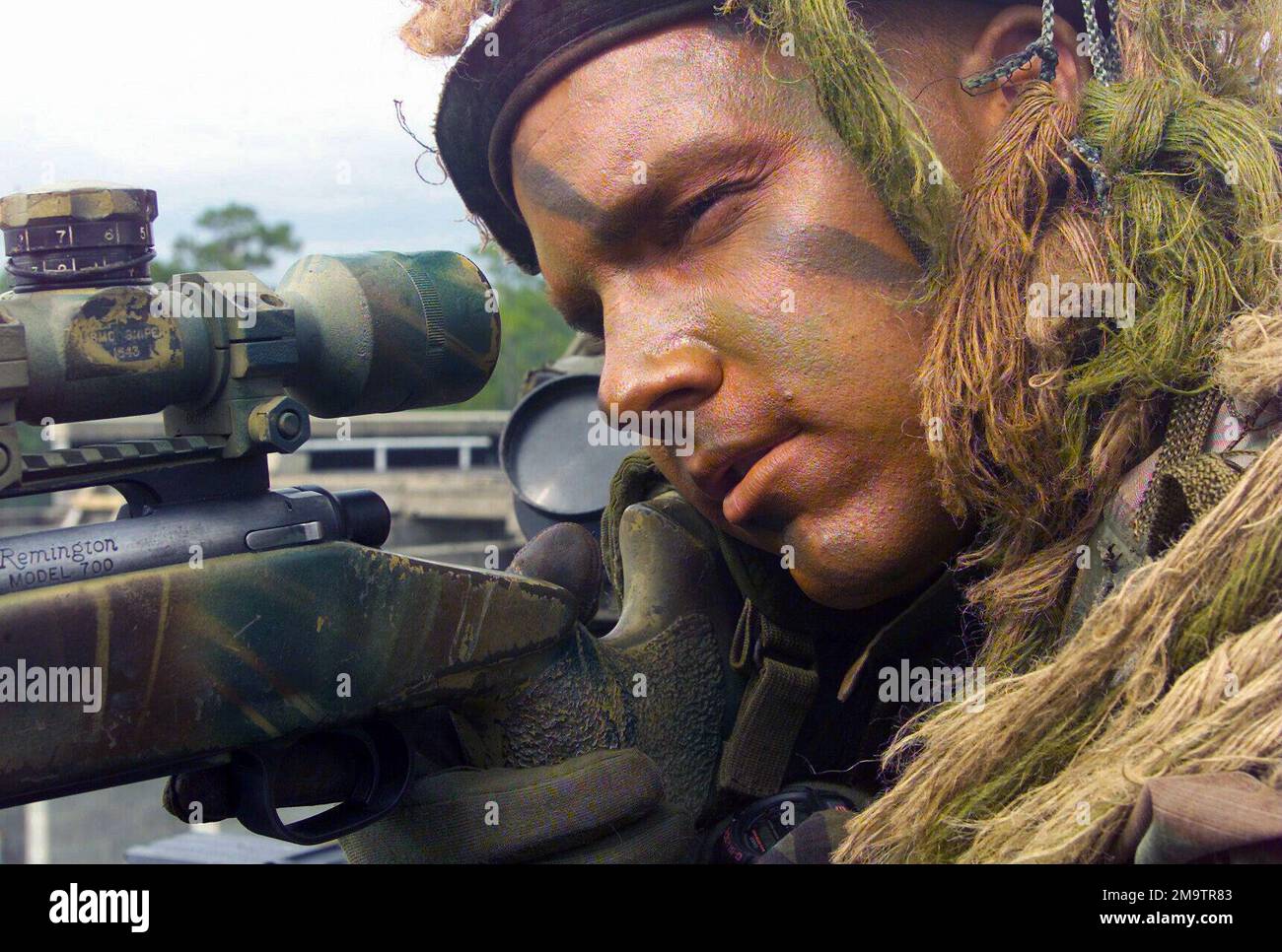 A US Marine Corps (USMC) sniper from the 2nd Battalion, 2nd Marine ...