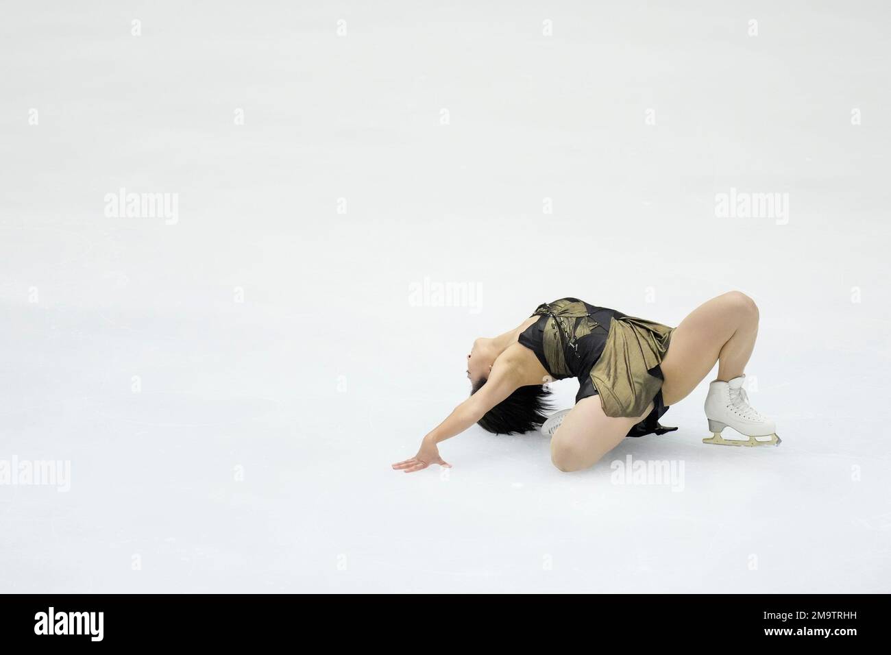 Kaori Sakamoto of Japan performs in the women's short program in the ...