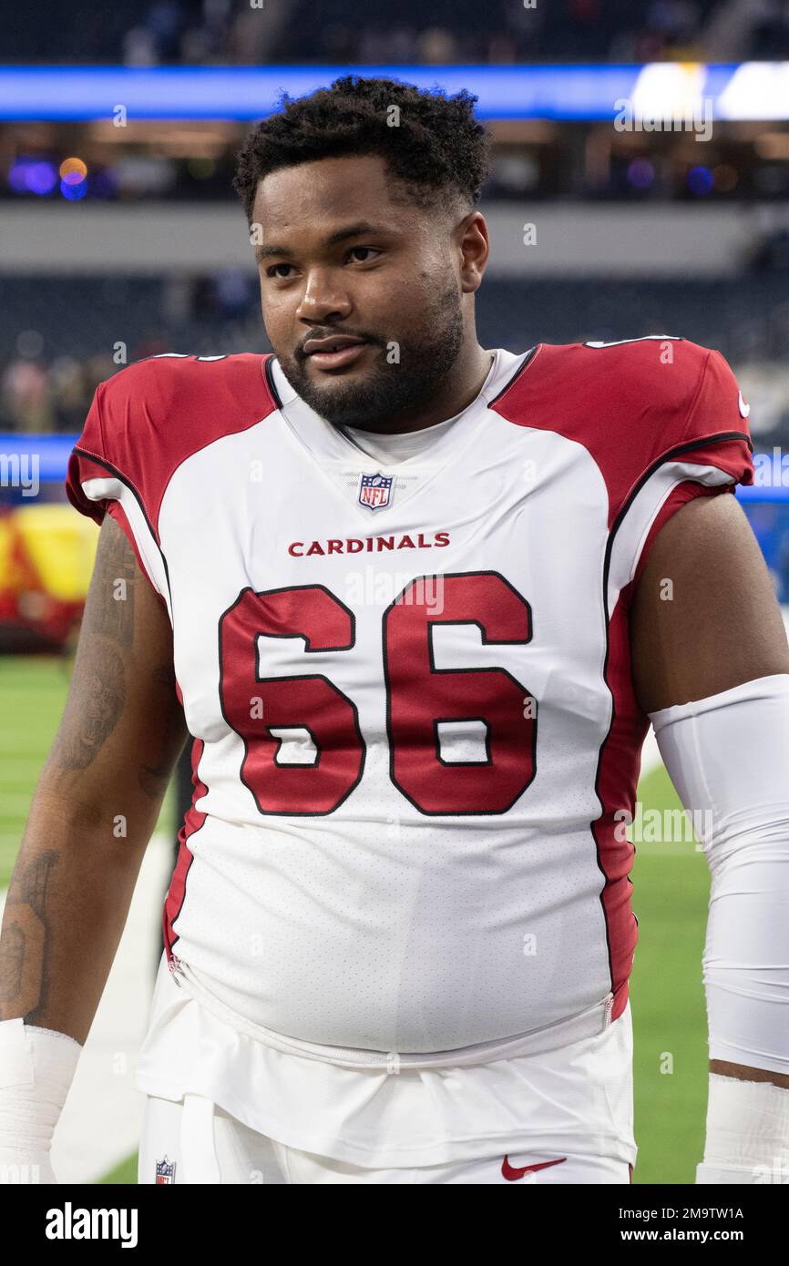 Arizona Cardinals guard Wyatt Davis (66) walks back to the locker room ...
