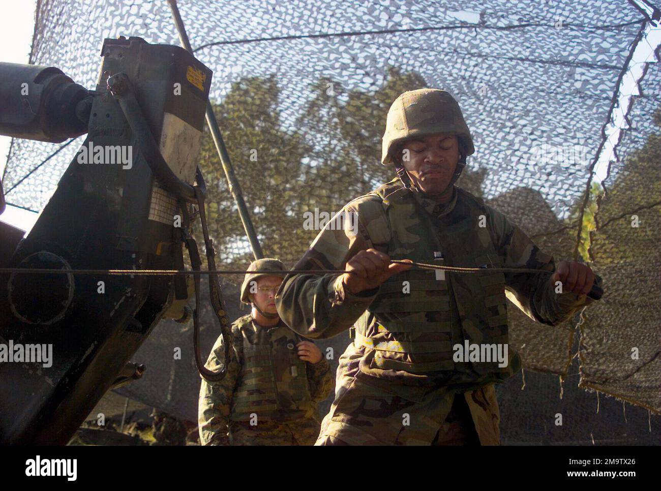 US Marine Corps (USMC) Corporal (CPL) Turner, with the 10th Marines ...