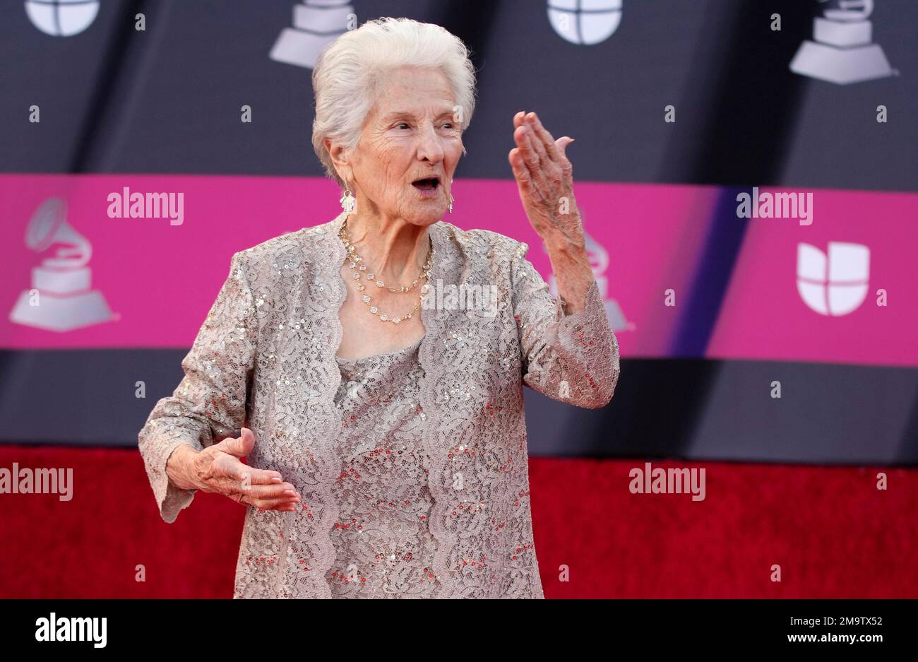 Angela Alvarez arrives at the 23rd annual Latin Grammy Awards at the ...