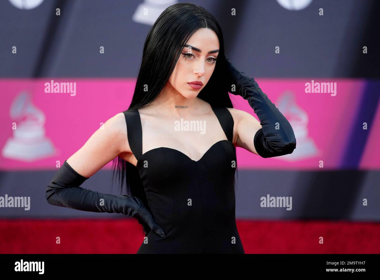Nicki Nicole arrives at the 23rd annual Latin Grammy Awards at the ...