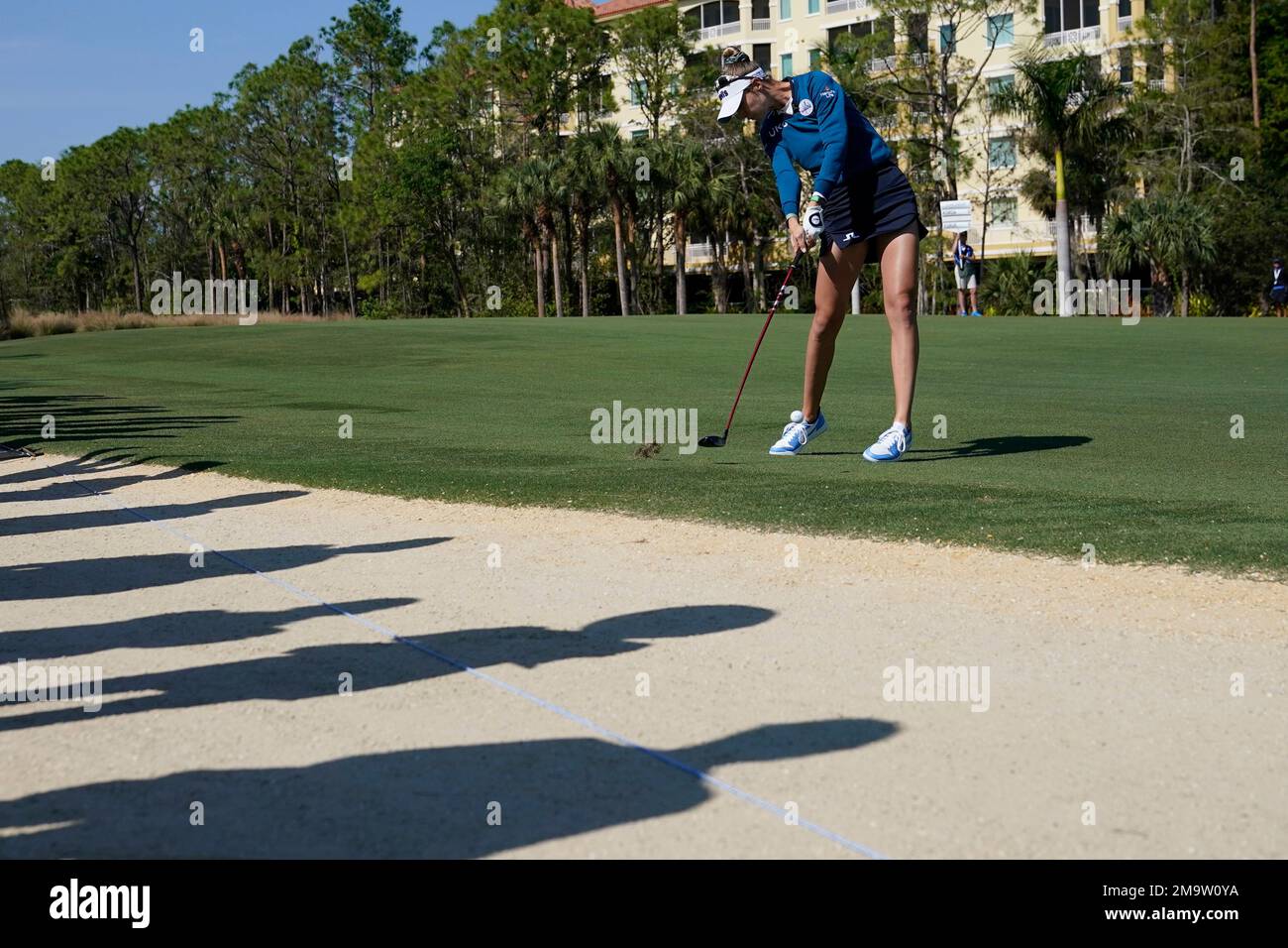 Nelly Korda hits from the first fairway during the first round of the LPGA CME Group Tour ...