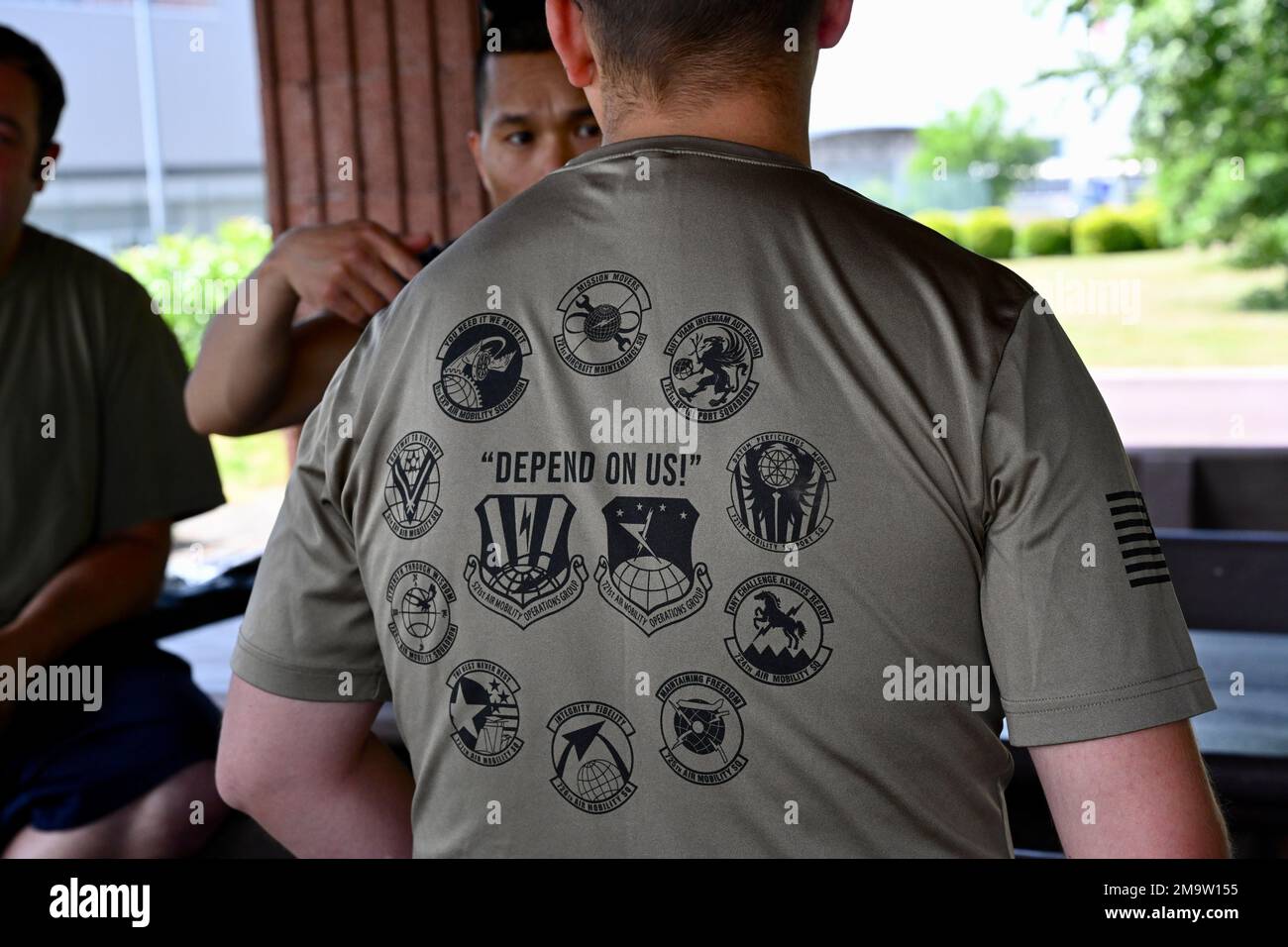 The 521st Air Mobility Operations Wing morale shirt during a “5-2-1 Day ...