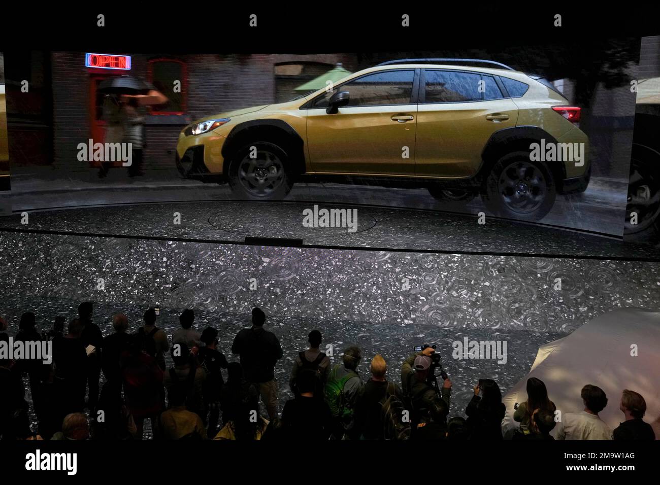An image of the 2024 Subaru Impreza is displayed at the AutoMobility LA ...