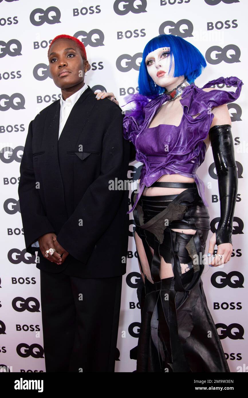 Arlo Parks and Ashnikko pose for photographers upon arrival at the GQ ...