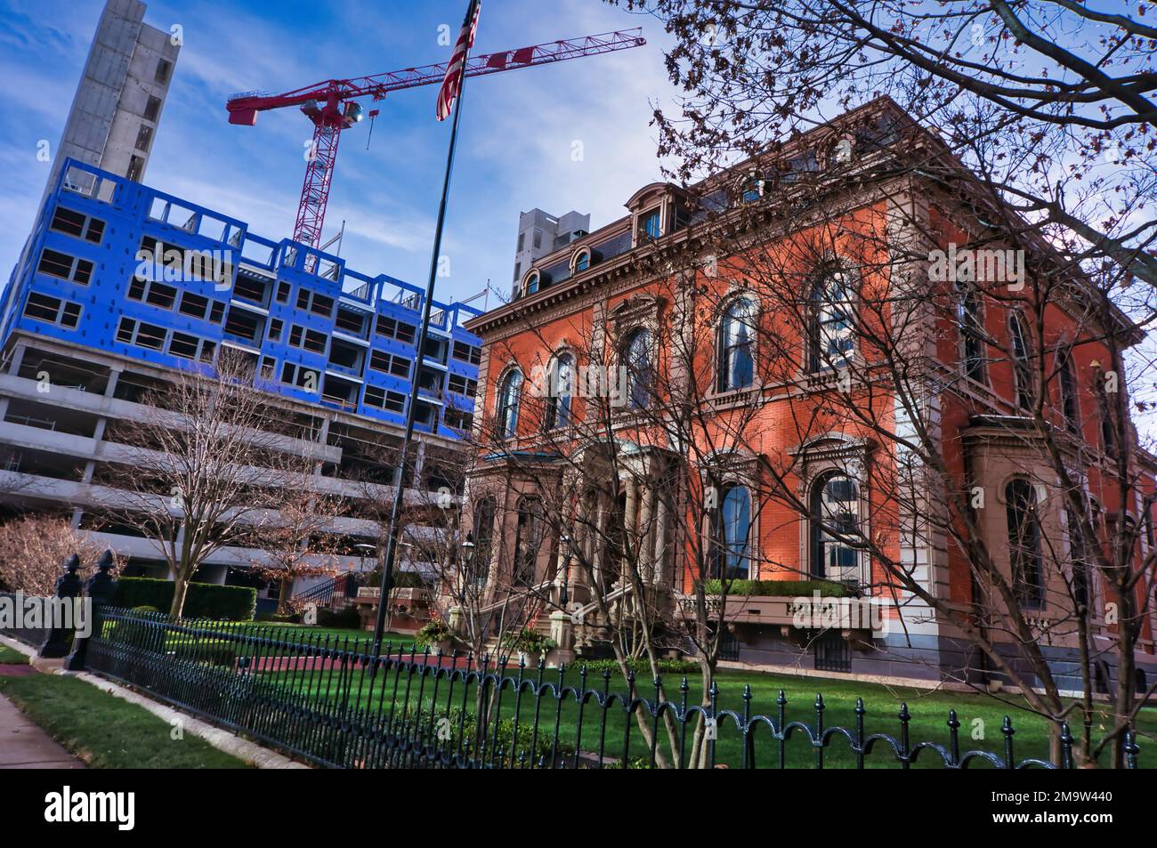 The Columbus Club Building with construction in background Stock Photo ...