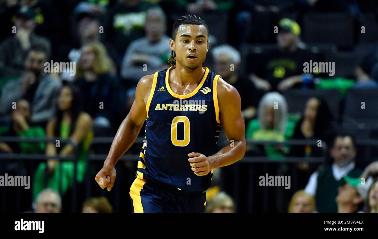 UC Irvine forward JC Butler (0) gets back on defense against Oregon ...