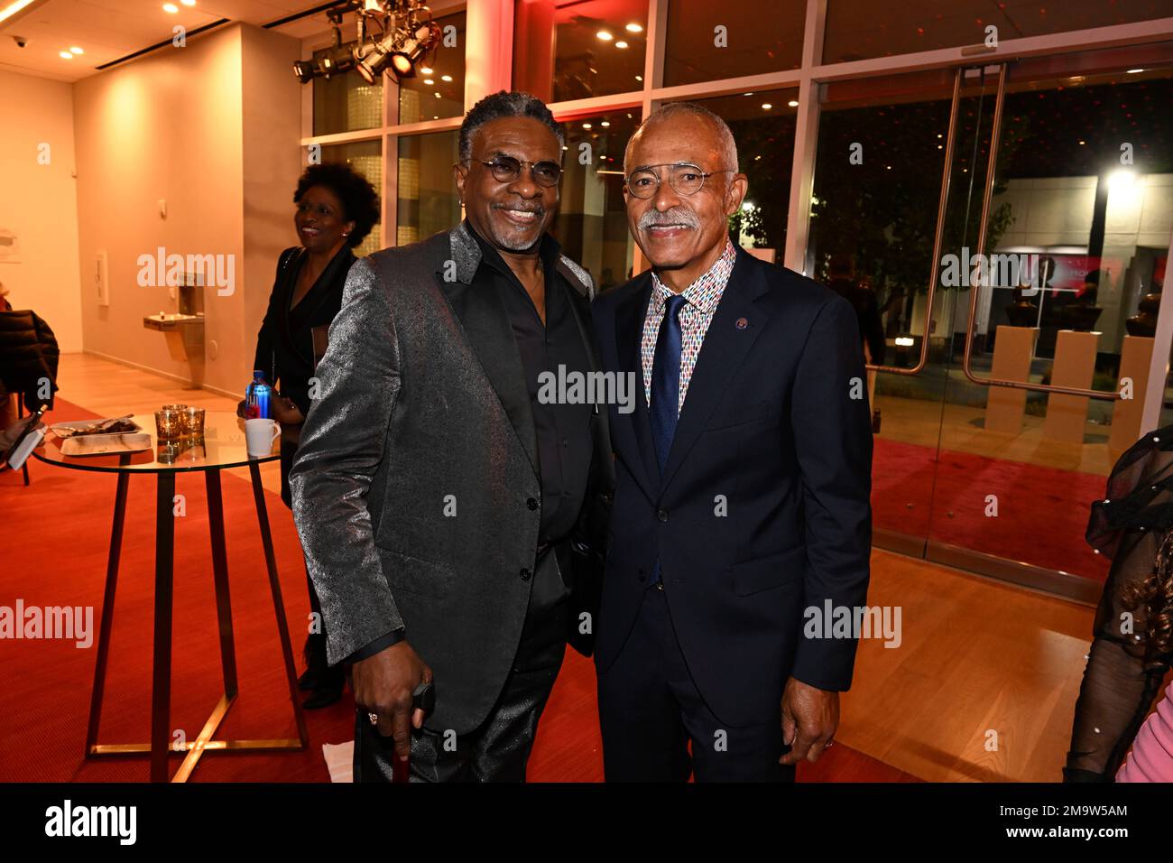 Keith David, left, and Hall of Fame Inductee Donald A. Morgan attend ...