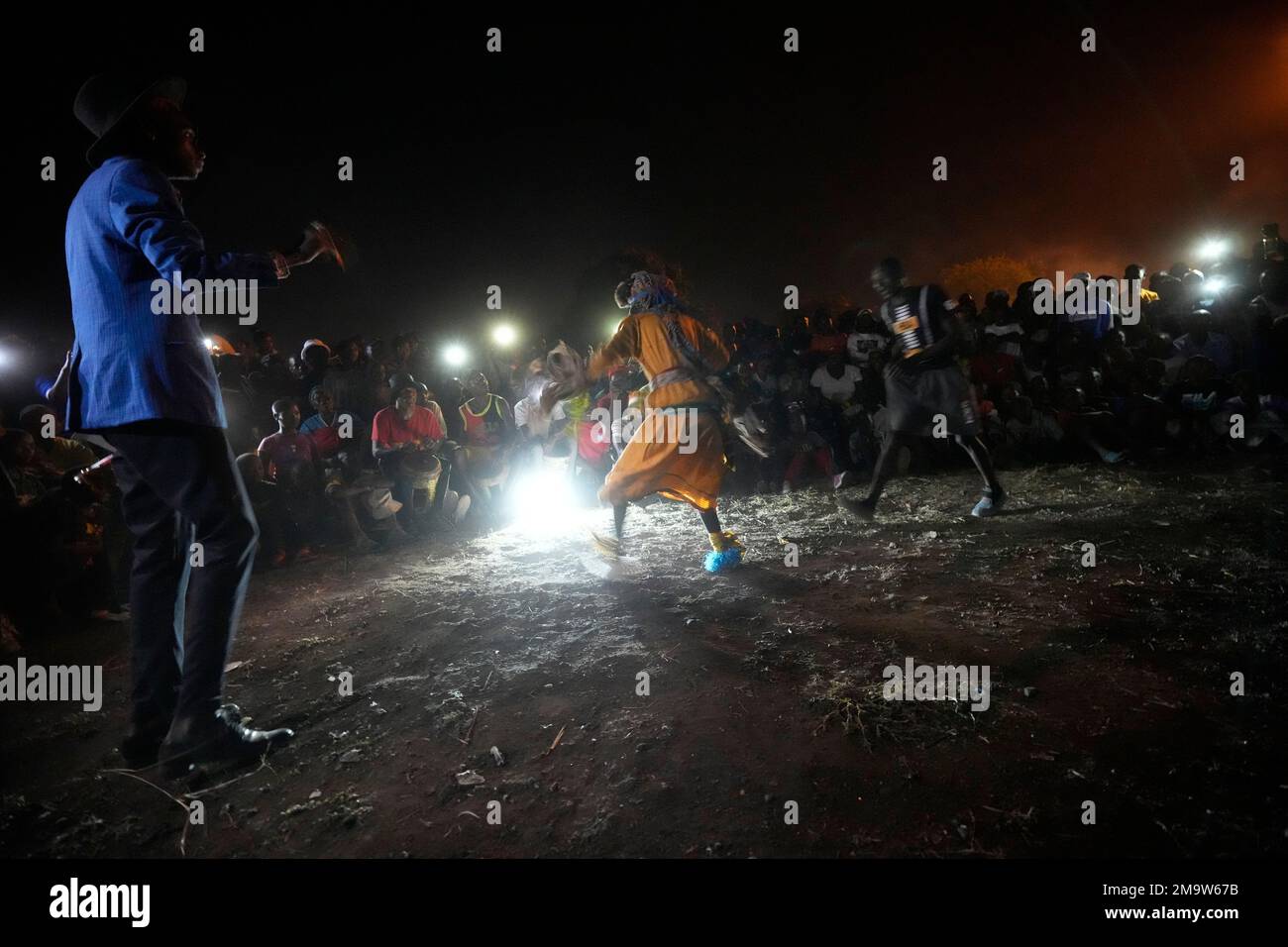 Gule Wamkulu dance secretive society members in gory masks and colorful ...