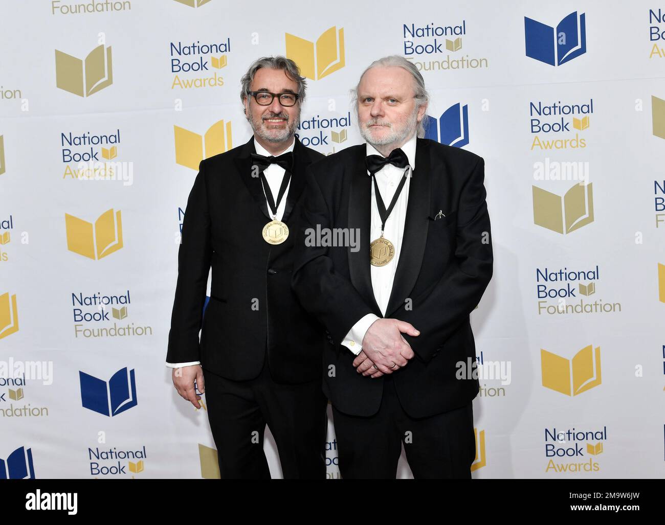Damion Searls, left, and Jon Fosse attend the 73rd National Book Awards ...