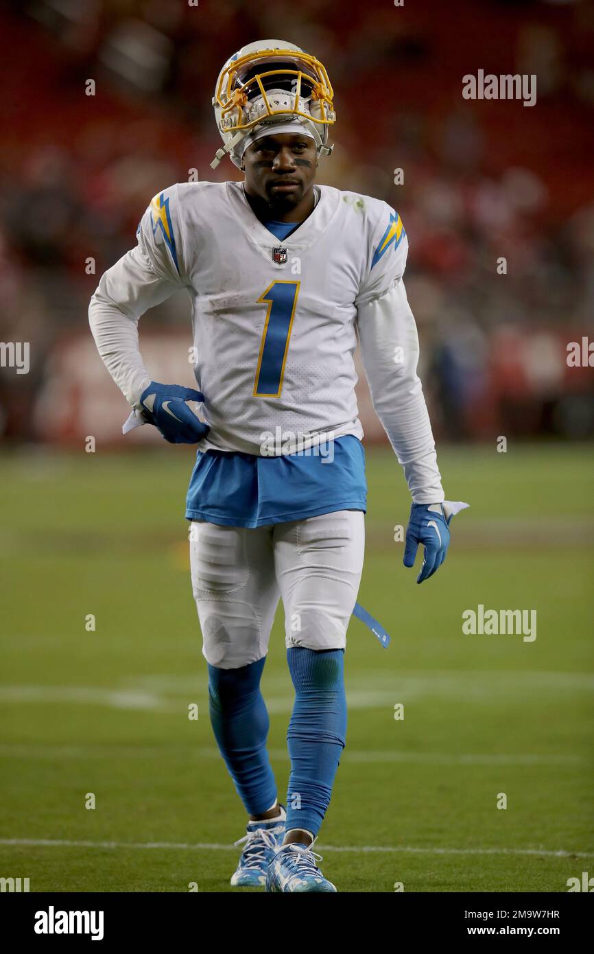 Los Angeles Chargers wide receiver DeAndre Carter (1) walks off the ...