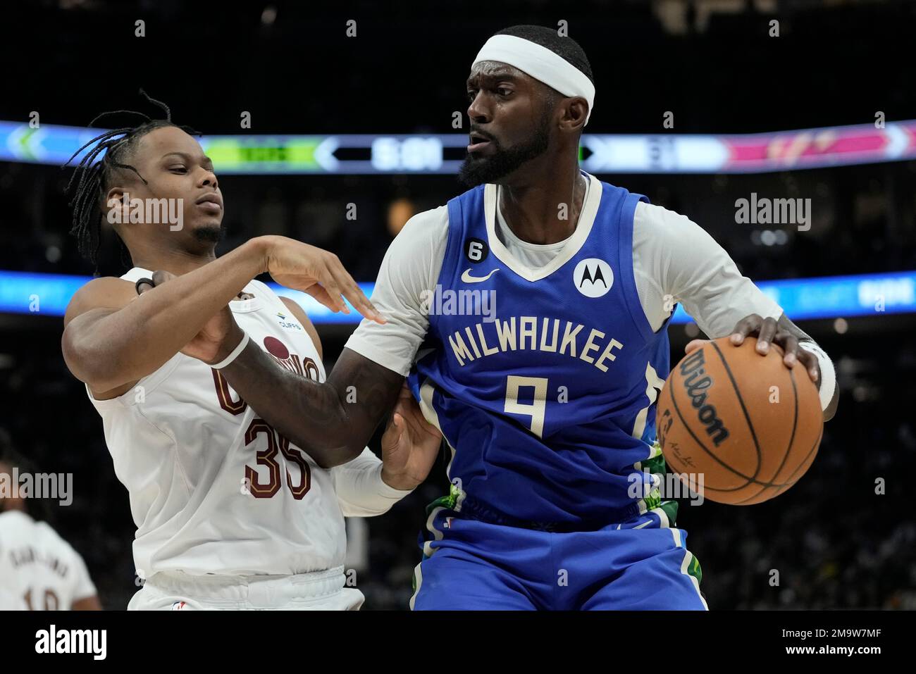 Milwaukee Bucks' Bobby Portis tries to get past Cleveland Cavaliers ...